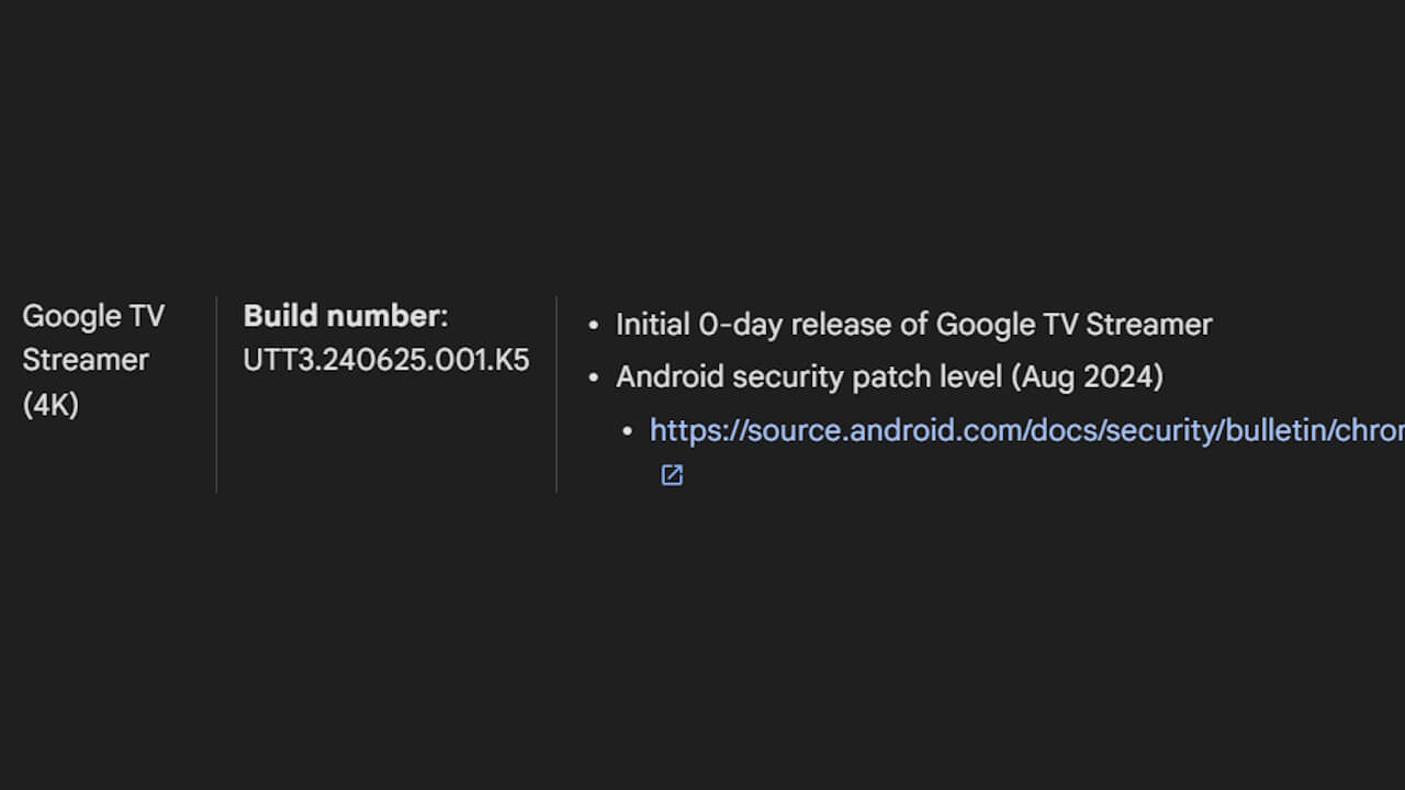 最初の0日！「Google TV Streamer」ファームウェアリリースノート公開 – Jetstream