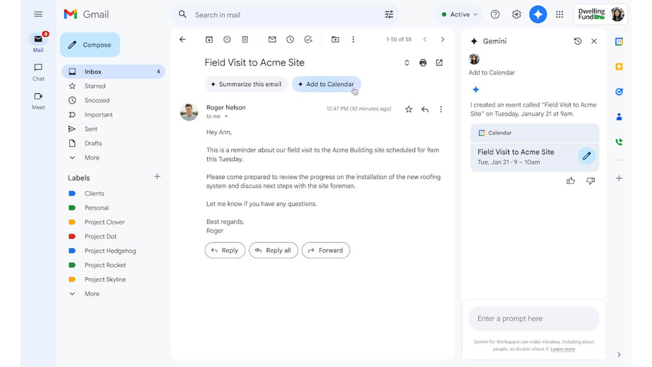 Gmail「Gemini」Google カレンダー予定検出&作成追加【Google Workspace】 – Jetstream