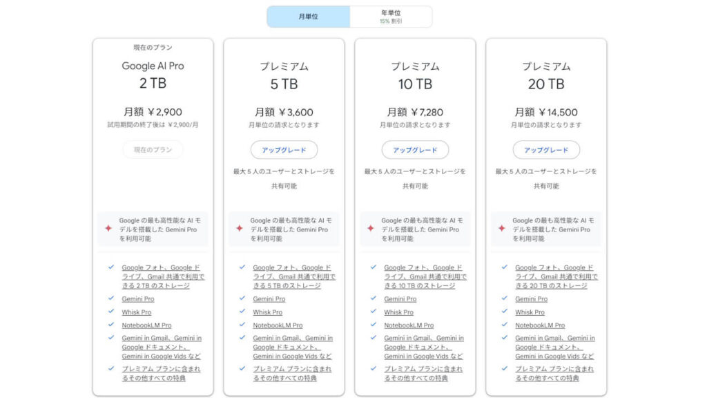 Google One、プレミアム5TB以上「AI プレミアム」特典内包【Google I/O 2025】 – Jetstream
