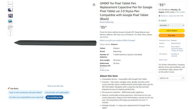 高いけど。直輸入可能な「Pixel Tablet Pen（GM0KF）」ドイツAmaoznで発見 – Jetstream