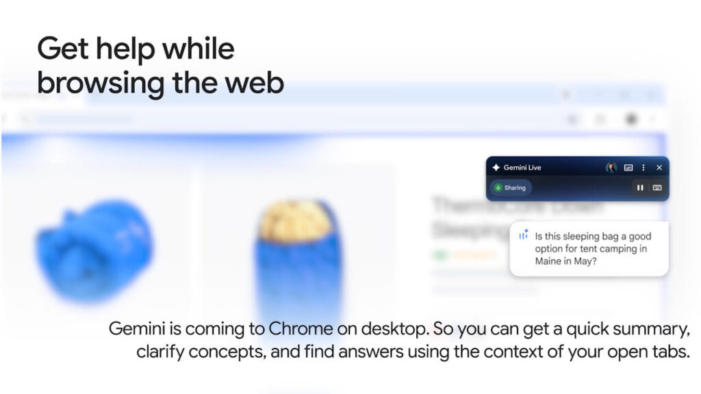 Windows/Mac「Gemini in Chrome」Gemini Live統合 – Jetstream