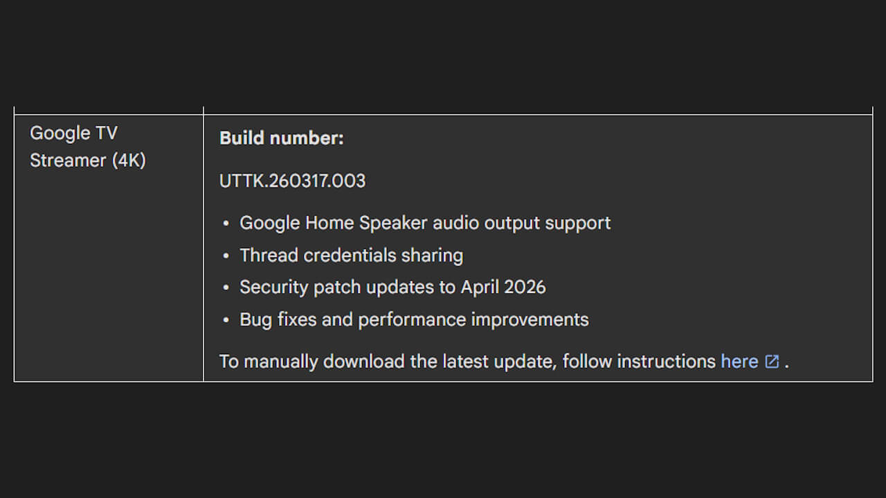 Google TV Streamer Firmware UTTK.260317.003 Released (June 2026 ...